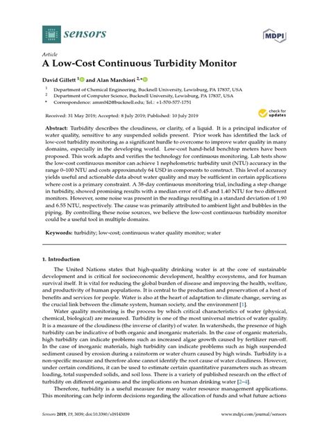 A Low Cost Continuous Turbidity Monitor Pdf Analog To Digital Converter Light Emitting Diode