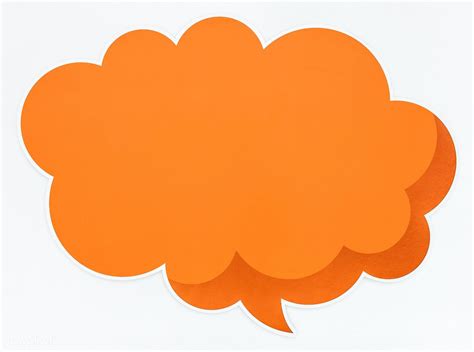 Orange Speech Bubble Icon Isolated