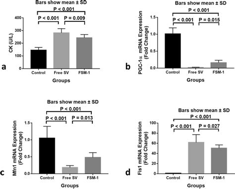 Serum Levels Of Ck A And Gene Expression Levels Of Pgc 1α B Mfn1
