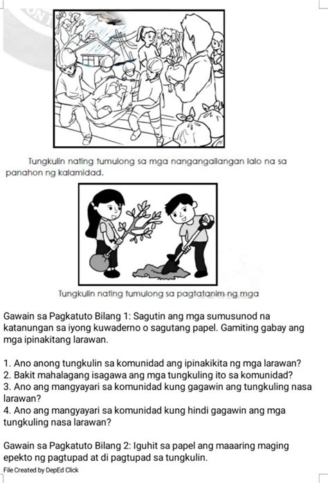Gawain sa Pagkatuto Bilang 1: Sagutin ang | StudyX