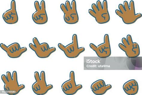 심플한 다양한 검은 손 모양 바위 종이 가위 세트 일러스트 레이 션 소재 0명에 대한 스톡 벡터 아트 및 기타 이미지 Istock