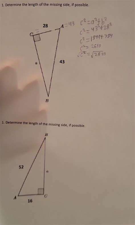 Solved Determine The Length Of The Missing Side If Chegg