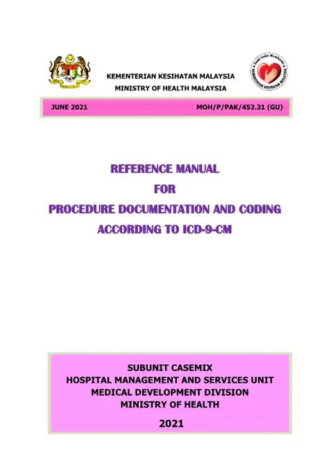 Reference Manual For Procedure Documentation And Coding According To