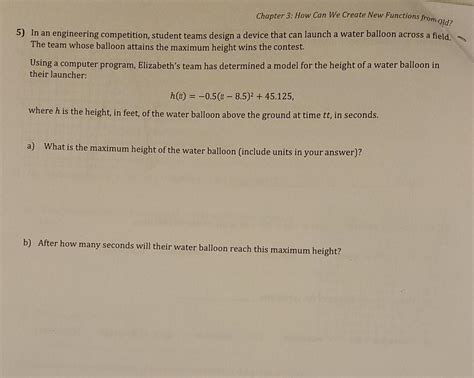 Solved Chapter 3 How Can We Create New Functions From Old