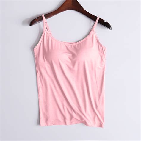Ga Weihua Womens Camisole Tank Top With Built In Shelf Bra Summer