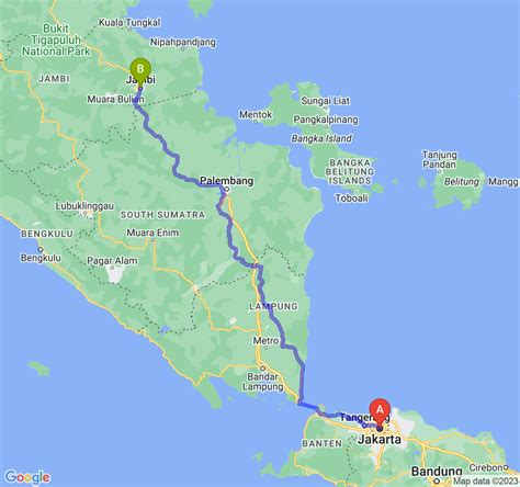 Jarak Dan Perkiraan Waktu Tempuh Dari Jakarta Ke Kota Jambi Navi Id