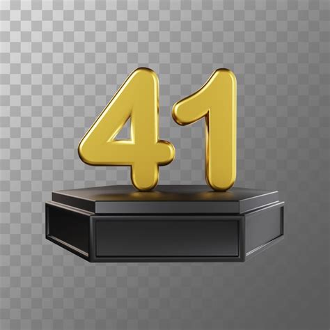 Premium PSD Number 41 Golden Luxury 3d Illustration