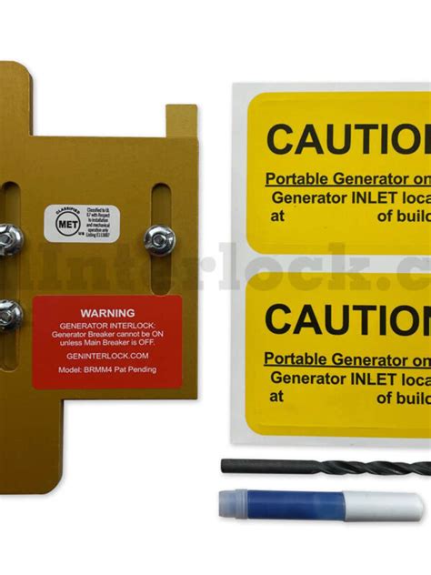 Generator Interlock Kit Cutler Hammer Eaton Meter Main BR Panel Single Row GenInterlock