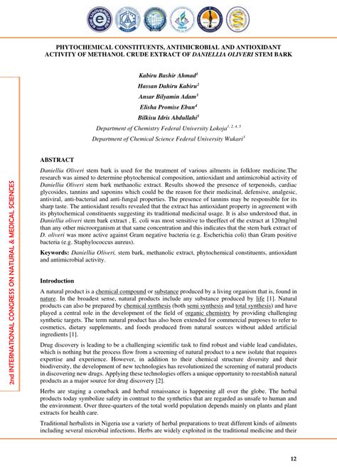 Pdf Phytochemical Constituents Antimicrobial And Antioxidant