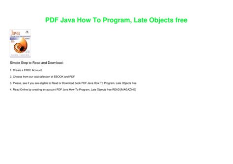 Ppt Pdf Java How To Program Late Objects Free Powerpoint