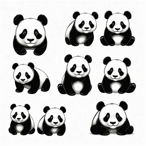 Premium Vector A Collection Of Pandas From The Pandas