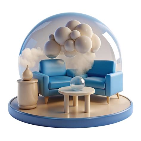 A Model Of A Bubble Bubble With A Cloud Inside Premium Ai Generated Psd
