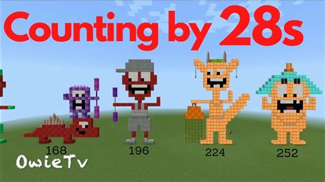 numberblocks minecraft counting by 28 learn to count skip counting