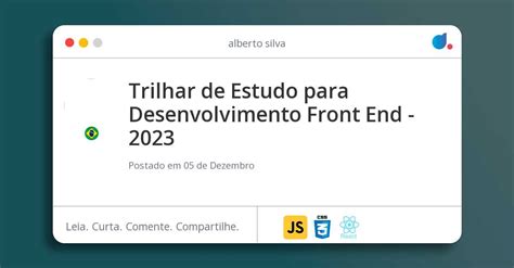 Trilhar De Estudo Para Desenvolvimento Front End 2023