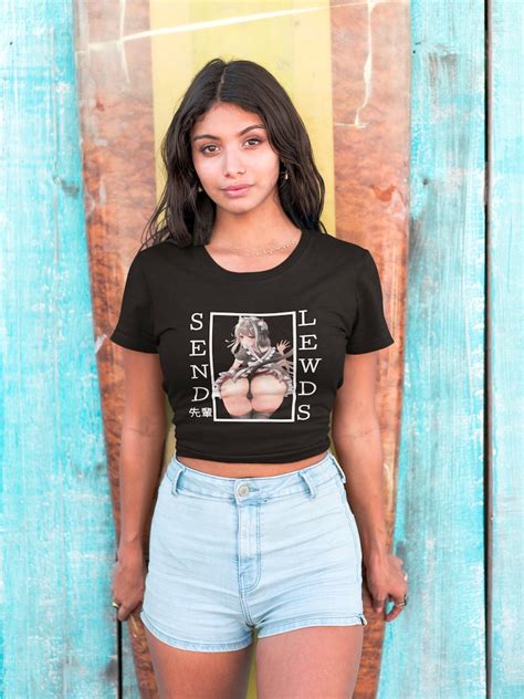 Lewd Anime Cat Girl Crop Top Anime Apparel Lewd Gamer T Shirt Weeb T Waifu Tee Otaku