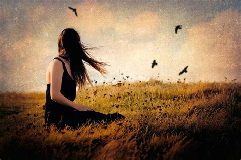 Wallpaper Sunlight Birds Women Outdoors Model Fantasy Art Sunset