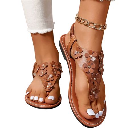 Lovskoo 2024 Womens Sandals Comfortable Dressy Summer Floral Open Toe