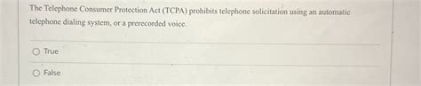 Solved The Telephone Consumer Protection Act Tcpa