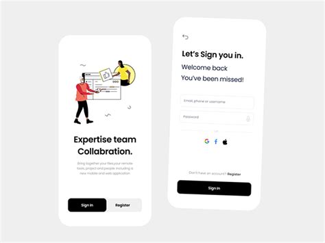 Mobile Login Screen Layout On Behance