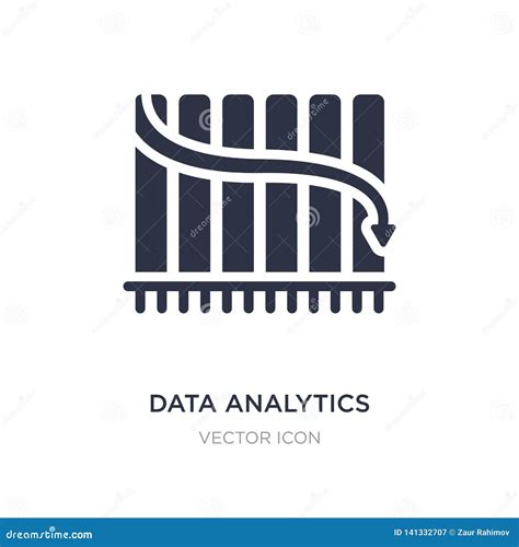 Data Analytics Descending Line Graphic Icon On White Background Simple Element Illustration