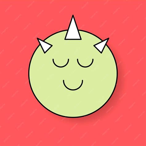 Free Vector Funky Green Monster Unicorn Emoji Sticker Vector