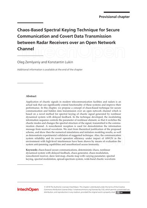 pdf chaos based spectral keying technique for secure communication