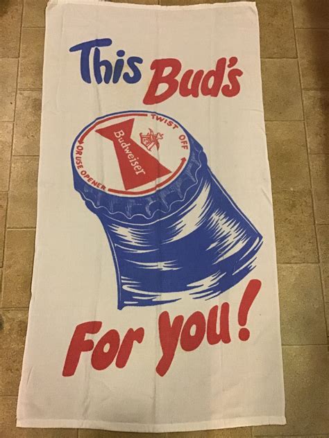 Vintage Budweiser Beach Towel Beer Excellent For Age Etsy