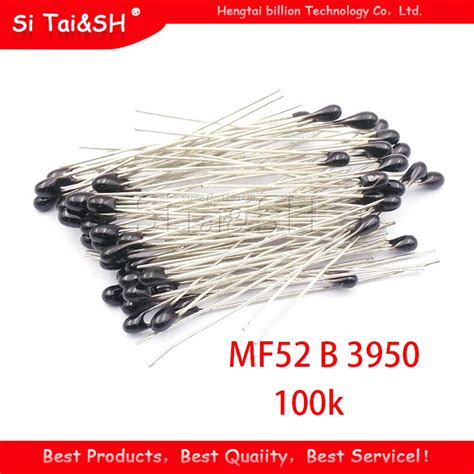 100pcs ntc-mf52at ntc thermistor temperature sensor ntc thermistor 100k ...
