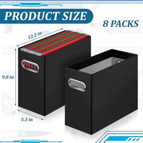 8 Pcs File Organizer Cardboard File Folder Black Bed Bath And Beyond