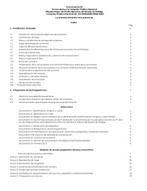 Completable En línea Convocatoria 51 Bases de Licitacin Oficiala Mayor