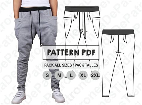 Pattern Skinny Jogging Pant For Men Sewing Pattern Digital Etsy