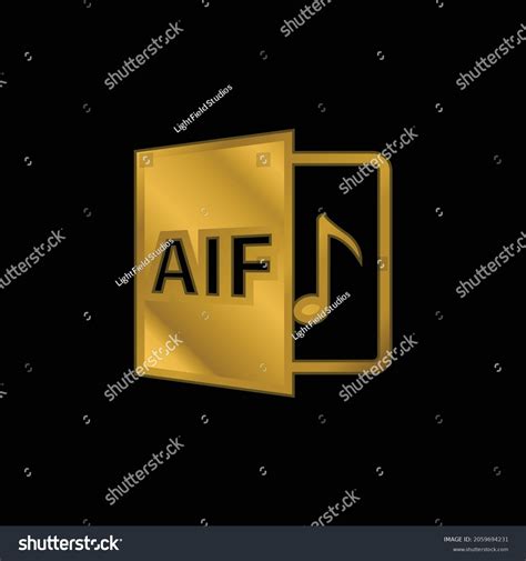 Aif File Format Symbol Gold Plated Stock Vector Royalty Free