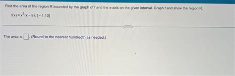 Solved Find The Area Of The Region R ﻿bounded By The Graph