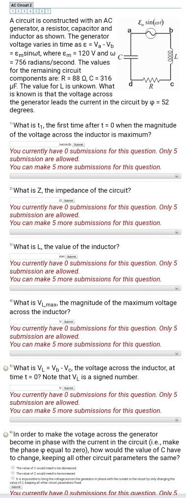 Solved AC Circuit A Circuit Is Constructed With An AC Chegg Com