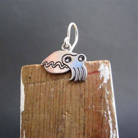 Cuttlefish Earrings Sterling Silver Cuttlefish Earrings Etsy