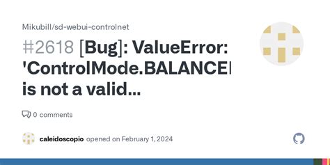 Bug Valueerror Controlmodebalanced Is Not A Valid Controlmode