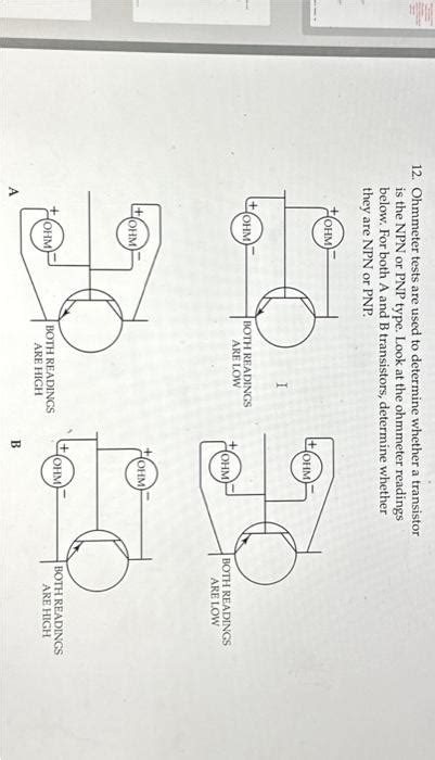 Solved 12 Ohmmeter Tests Are Used To Determine Whether A Chegg Com