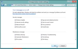 Disable Annoying Security Messages In Windows