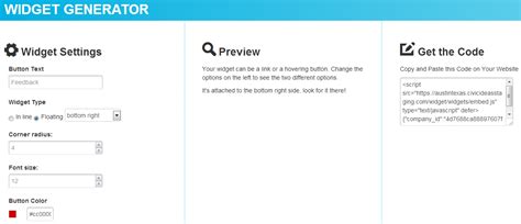 Widget Generator Granicus Support