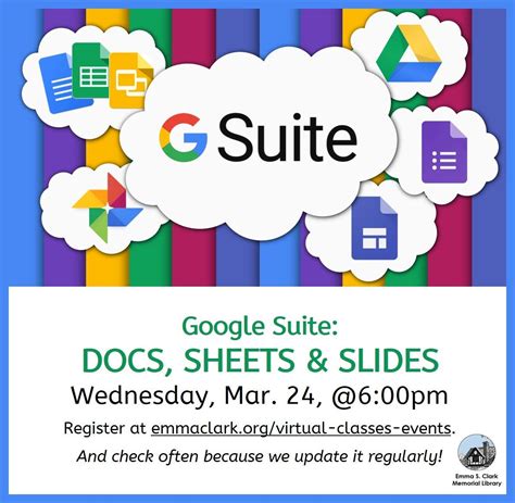 Mar 24 Google Docs Sheets Slides Online Class Three Village NY Patch