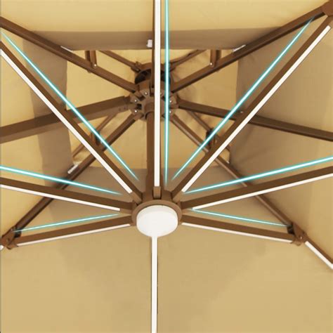 Ombrelone Guarda Sol Gold Led Alumínio x C Base em L
