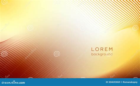 Yellow Elegant Golden Abstraction Modern Illustration With Wavy Lines