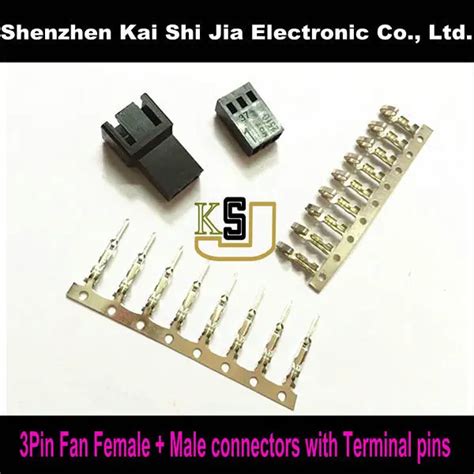 5 Sets Black Molex 3 Pin Fan Female And Male Pwm Power Shell Connector