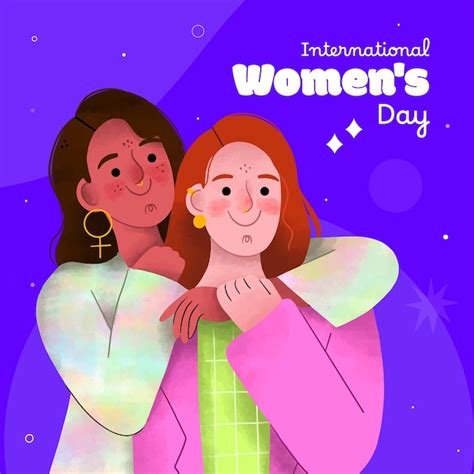 Ilustração em aquarela para a celebração do dia internacional da mulher