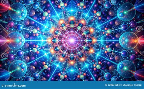 Abstract Representation Of Hydrogen Molecules In A Vibrant Quantum Space Generative Ai Stock