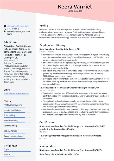 Top 12 Solar Installer Skills To Put On Your Resume Vrogue Co