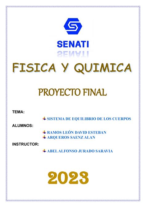 Proyecto Final DE Fisica Y Quimica SENATI Studocu