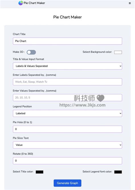 Pie Chart Maker 饼状图在线生成器附教程 科技师