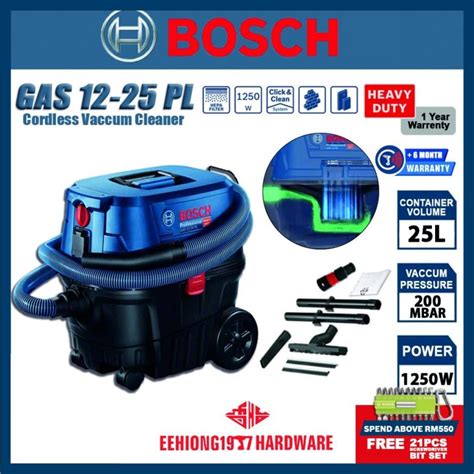 BOSCH GAS 12-25 PL Corded Professional Wet & Dry Extractor Vaccum GAS12 ...