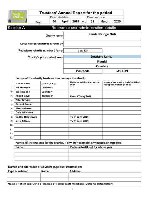 Fillable Online A Registered Charity Report And Financial Statements